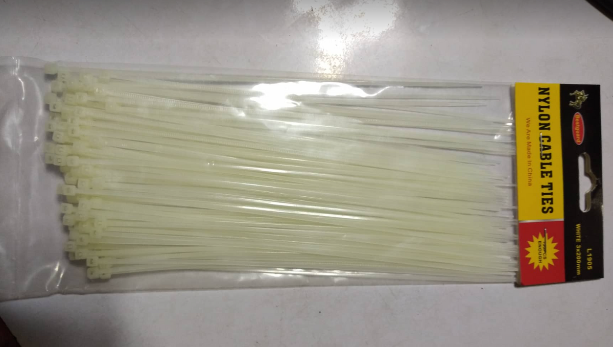 CABLE TIE (Plain White ) 3x200mm – BUY SHIP AND PAY CASH ON DELIVERY