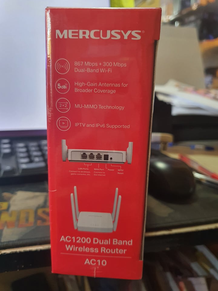 Mercusys AC10 AC1200 Wireless Dual-Band 5GHz 867Mbps 2.4GHz 300Mbps Wi ...